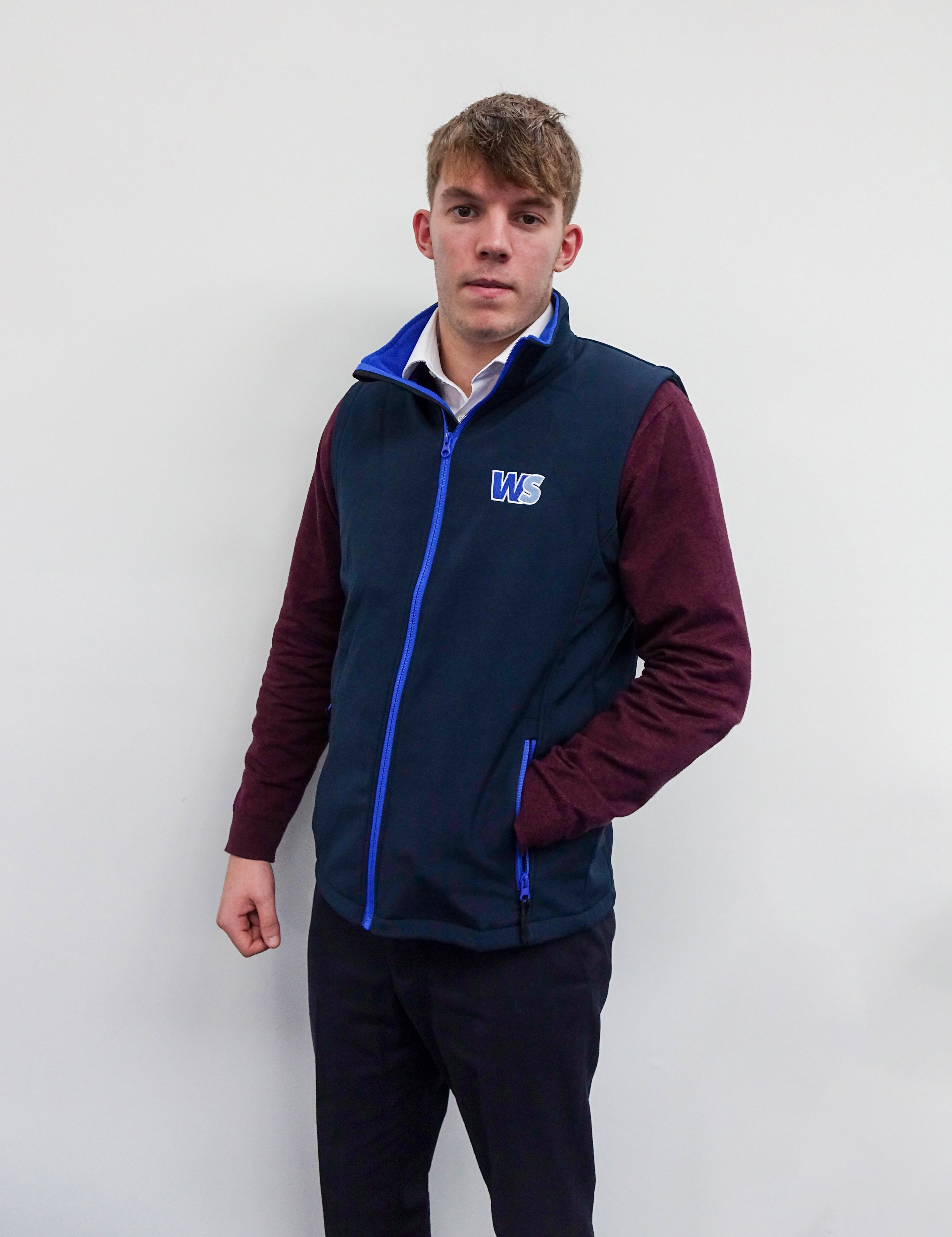 WS Softshell Blue Gilet – WS Transportation